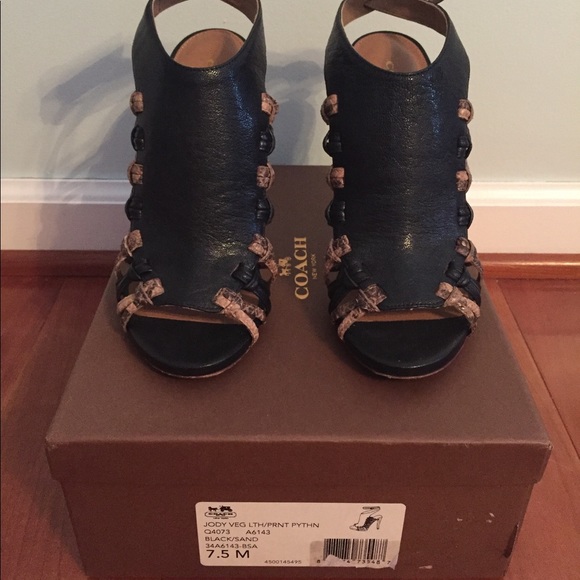 Coach | Shoes | Coach Jody Veg Lthprnt Python Blacksand 75 M | Poshmark